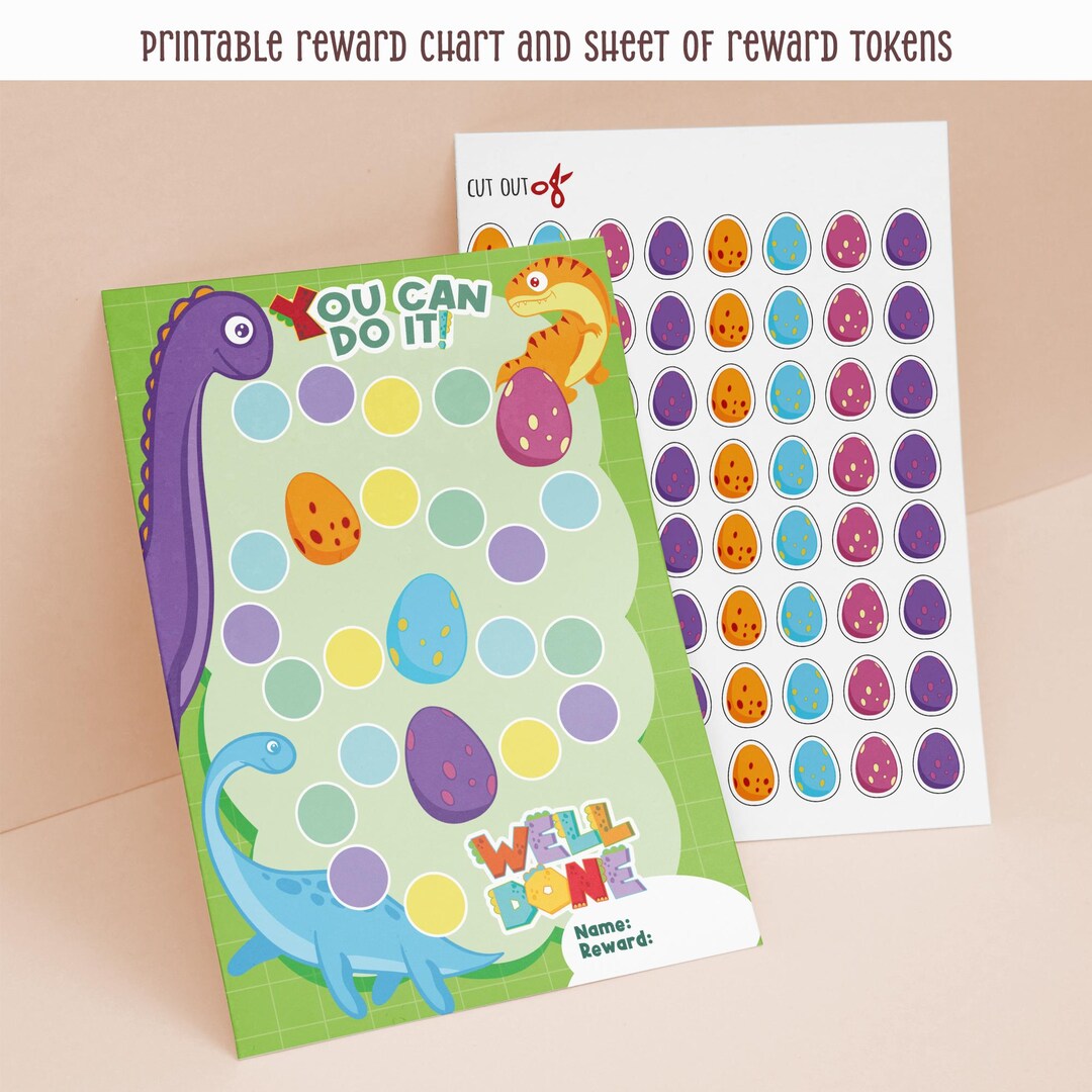 Dinosaur Reward Chart for Kids | Printable | Canva Template - Etsy