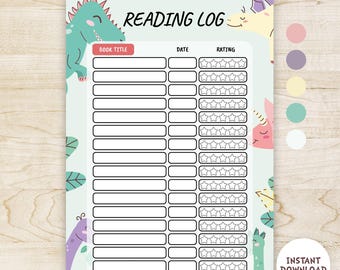 Reading Tracker for Kids Printable | Dinosaur Reading Log & Book ...