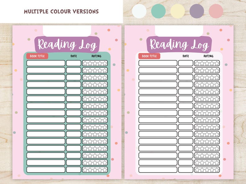 Kids Reading Log for School Printable Book Tracker PDF Canva - Etsy