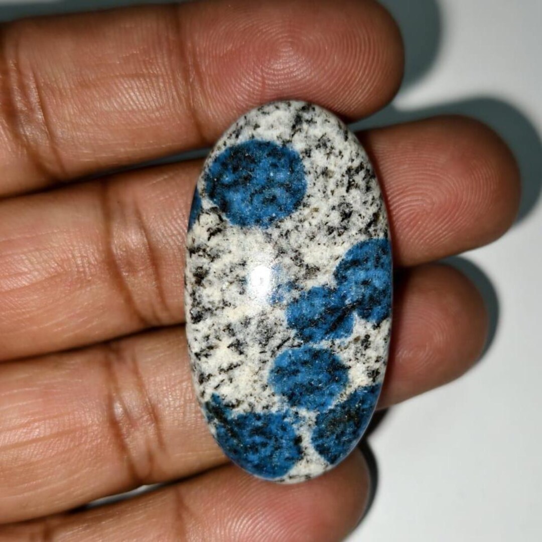 K2 Stone Azurite in Granite | Rare Himalayan Crystal 43x23 MM 46 Carat ...
