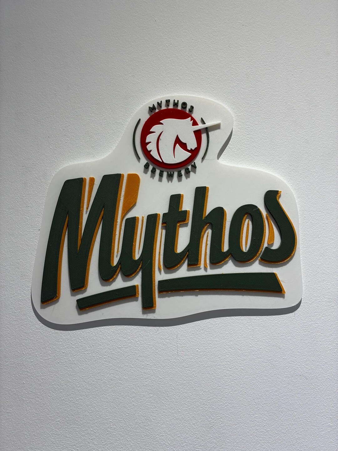 30cm Mythos Beer Logo 3D Printed Wall Art – Greek Lager Emblem for Bar ...