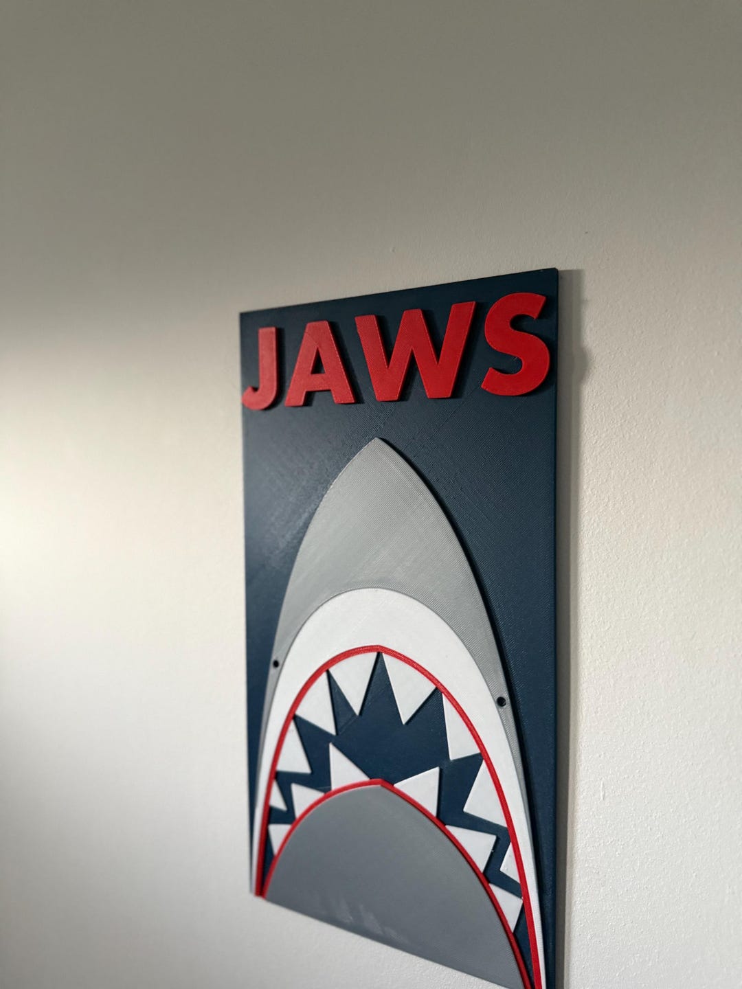 30cm Jaws-inspired 3D Printed Wall Art – Shark Attack Movie Fan Display ...
