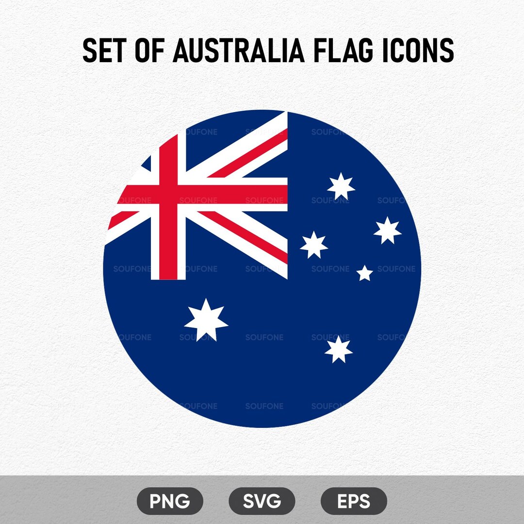 Set of 3 Australia Flag Icons – PNG, SVG, EPS (digital Download) - Etsy
