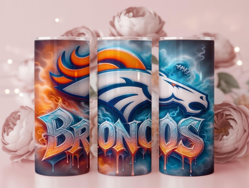 Broncos Football Tumbler Wrap PNG 20oz & 30oz | Sublimation Straight ...