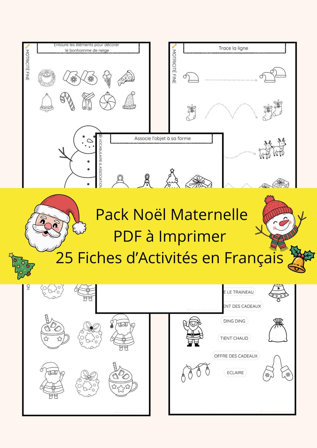 Christmas Activity Pack for Preschoolers (PDF, Printable) – 25 Activity ...