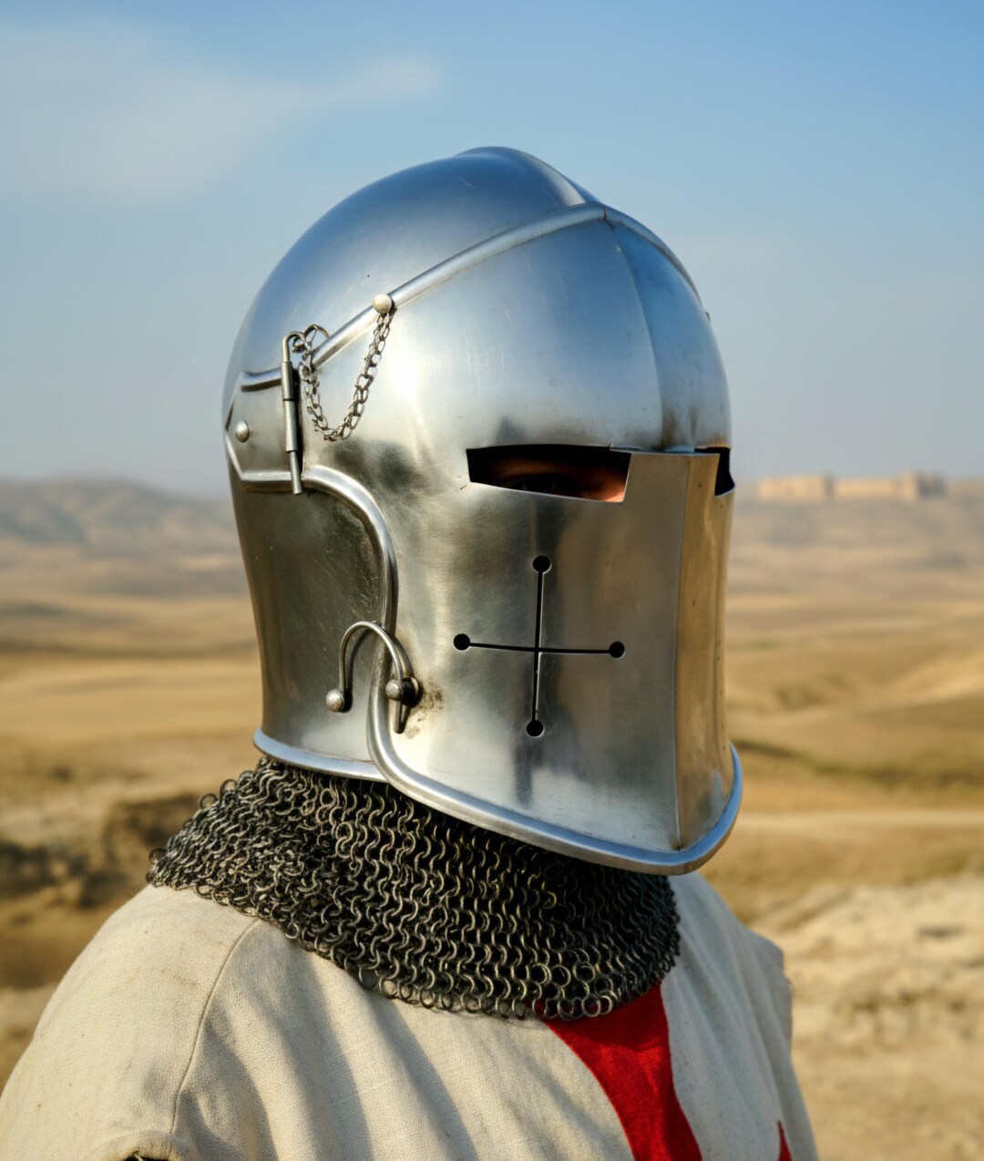 Medieval Barbuta Steel Helmet Wearable Knight Helmet for LARP Cosplay ...