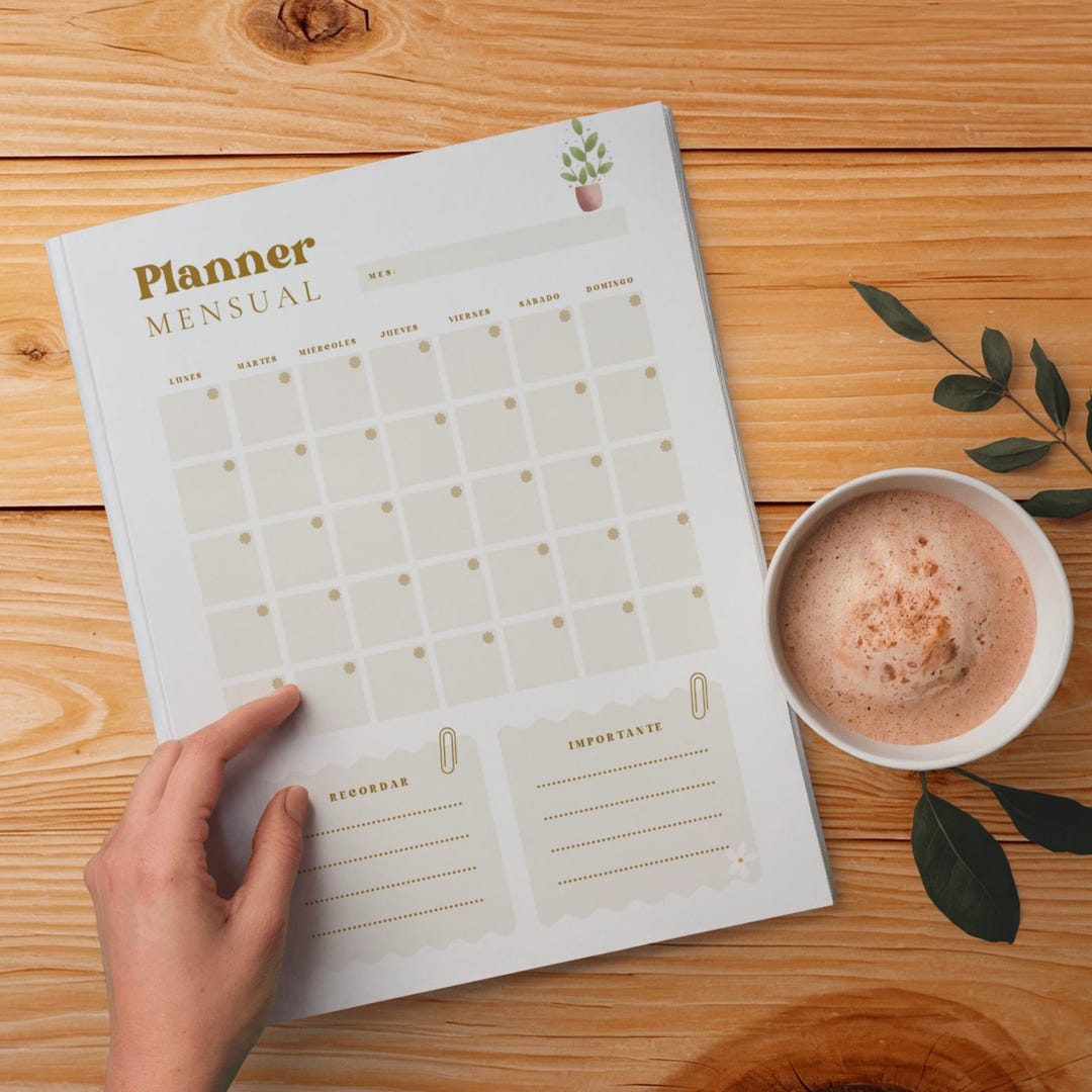 Printable A4 Monthly Planner | Minimalist Floral Monthly Organization ...