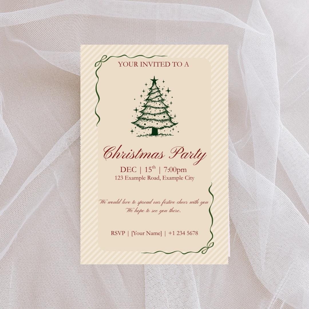 Editable Christmas Dinner Invitation | Digital Christmas Invite ...