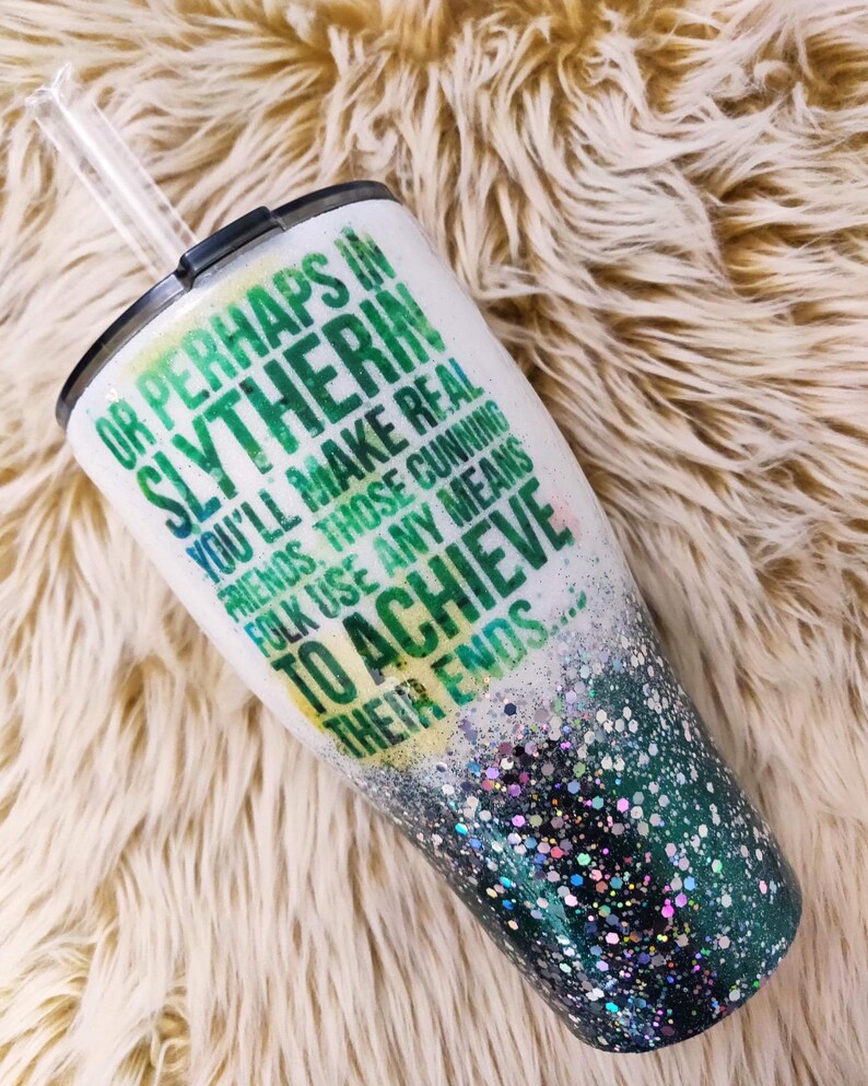 Hogwarts Slytherin House Watercolor Stainless Steel Glitter Tumbler - Etsy