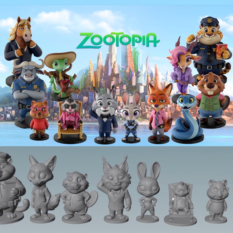 Zootopia/zootropolis 3D Characters STL Files - Etsy UK