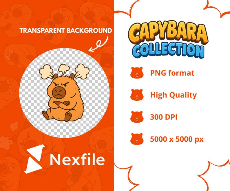 Capybara Digital Sticker Pack With Funny Expressions | Bundle | Clip ...