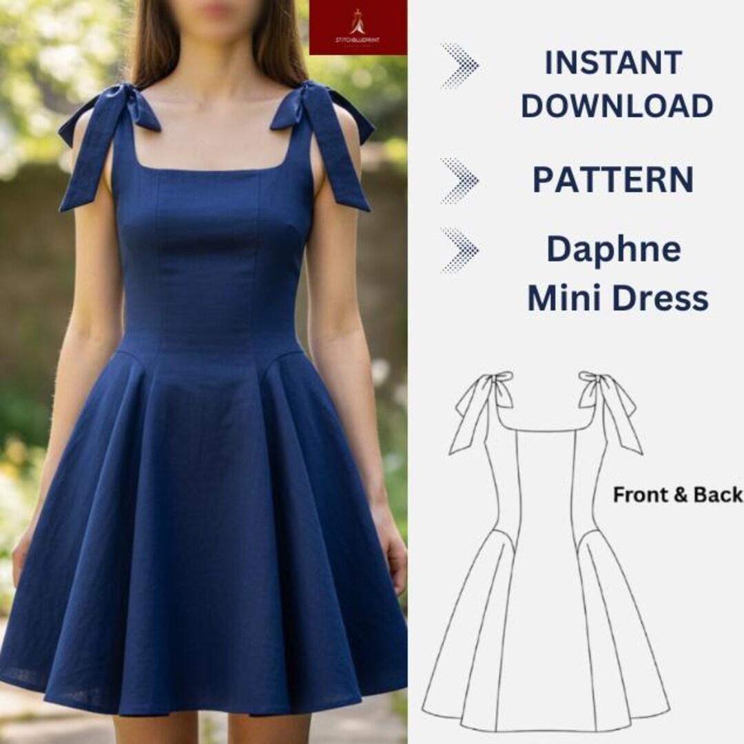 Daphne Mini Dress Sewing Pattern | Women's Dress, A4 & US Letter ...