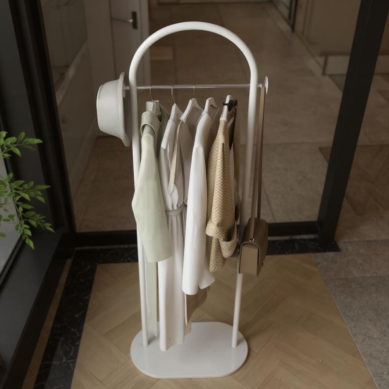 Modern Freestanding Clothing Rack, Minimalist Garment Stand for Bedroom ...