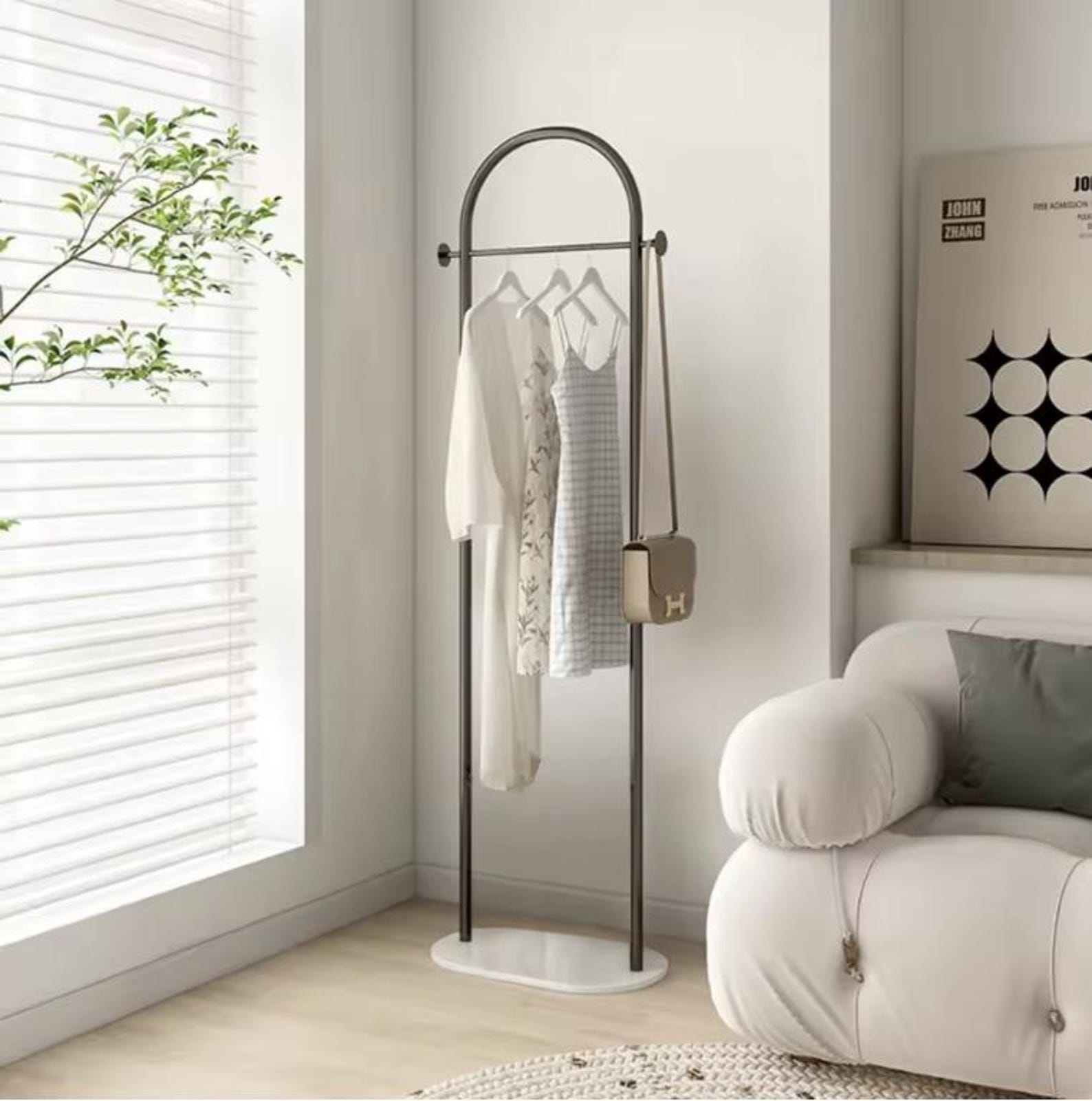 Modern Freestanding Clothing Rack, Minimalist Garment Stand for Bedroom ...
