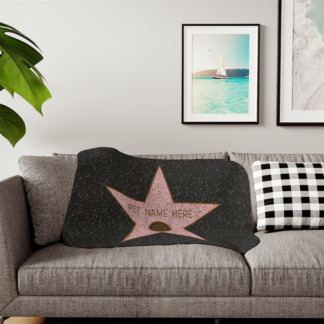 Custom Hollywood Walk of Fame Star Sherpa PET Blanket Personalized With ...
