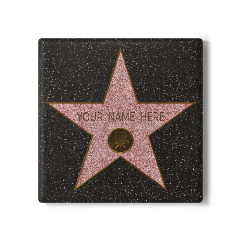 Custom Hollywood Walk of Fame STAR Ceramic Tile Coaster Personalized ...