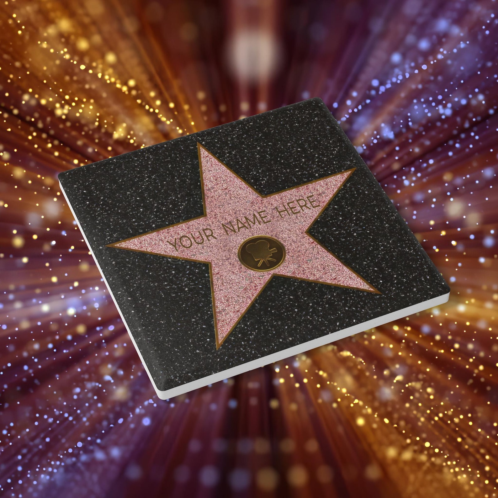 Custom Hollywood Walk of Fame STAR Ceramic Tile Coaster Personalized ...