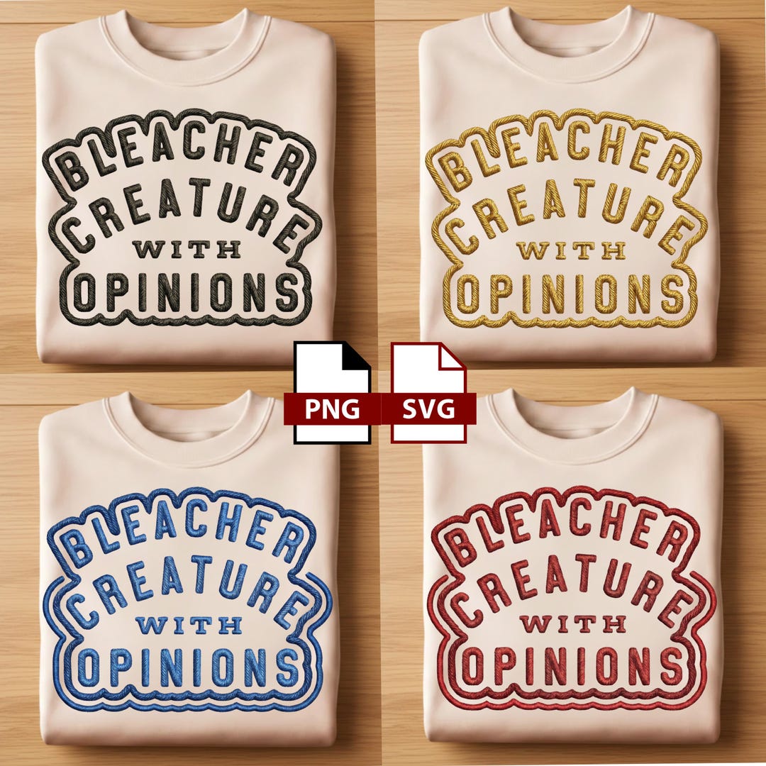 Faux Yarn Texture Bleacher Creature SVG PNG (4 Colors) (digital ...