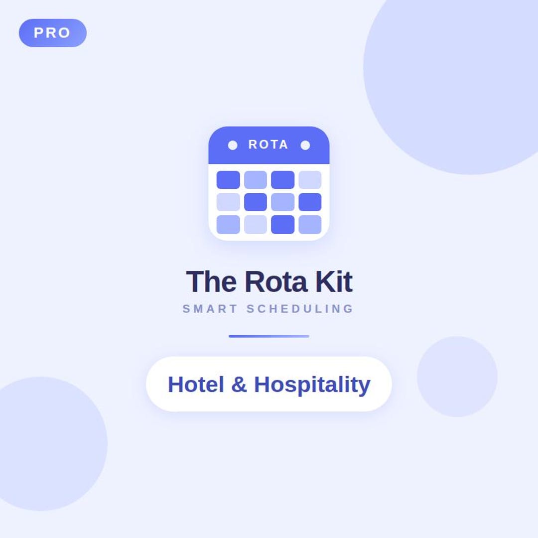 Hotel Staff Rota Excel PRO | Weekly Monthly Schedule (digital Download ...