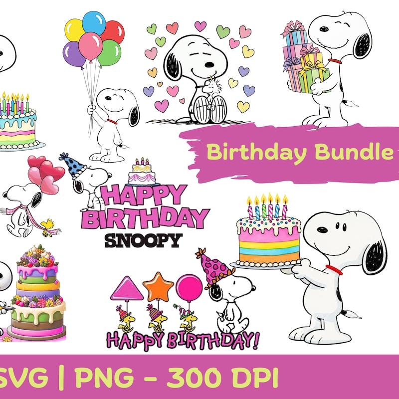 Peanuts Birthday Cake Svg - Etsy