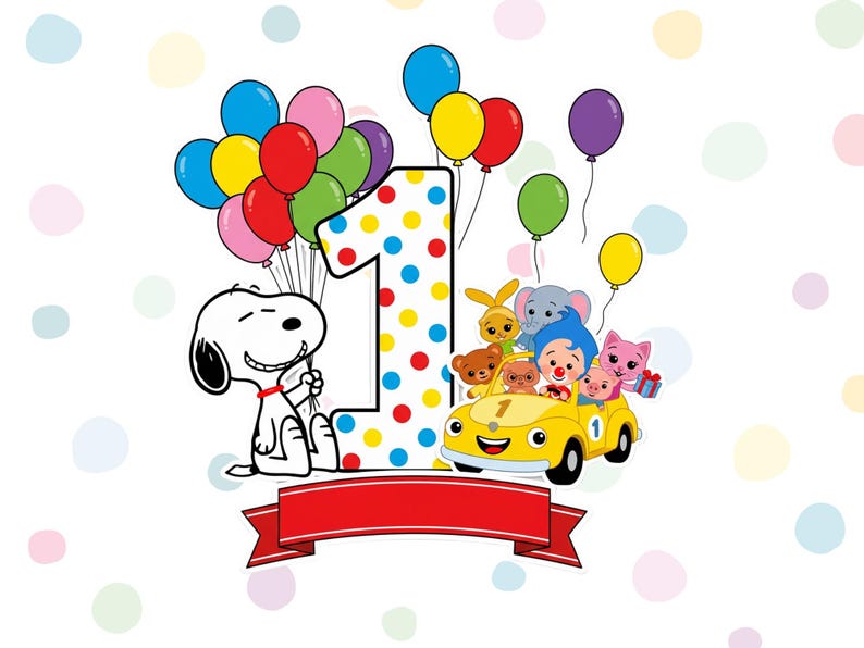 Plim Plim & Snoopy Birthday Numbers PNG | Party Decor (digital Download ...