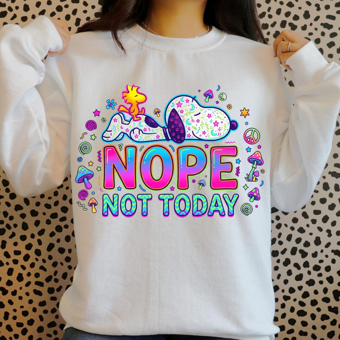 Retro Cartoon Dog PNG, Hippie Snoopy Inspired Design, Groovy Quote ...
