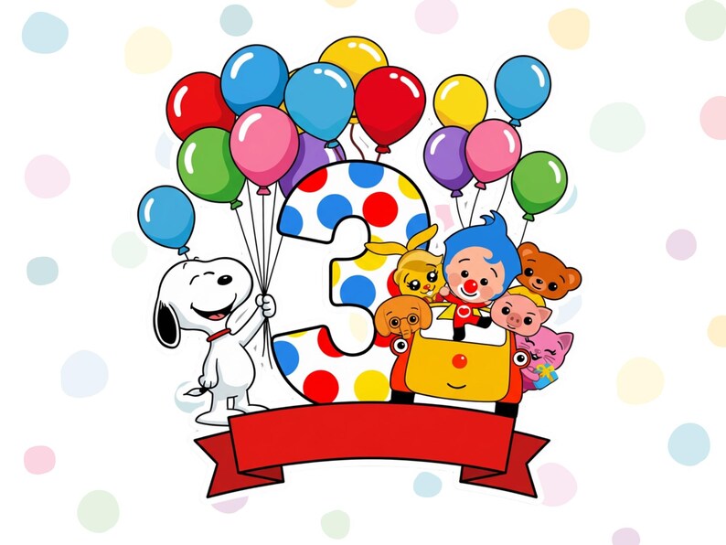 Plim Plim & Snoopy Birthday Numbers PNG | Party Decor (digital Download ...