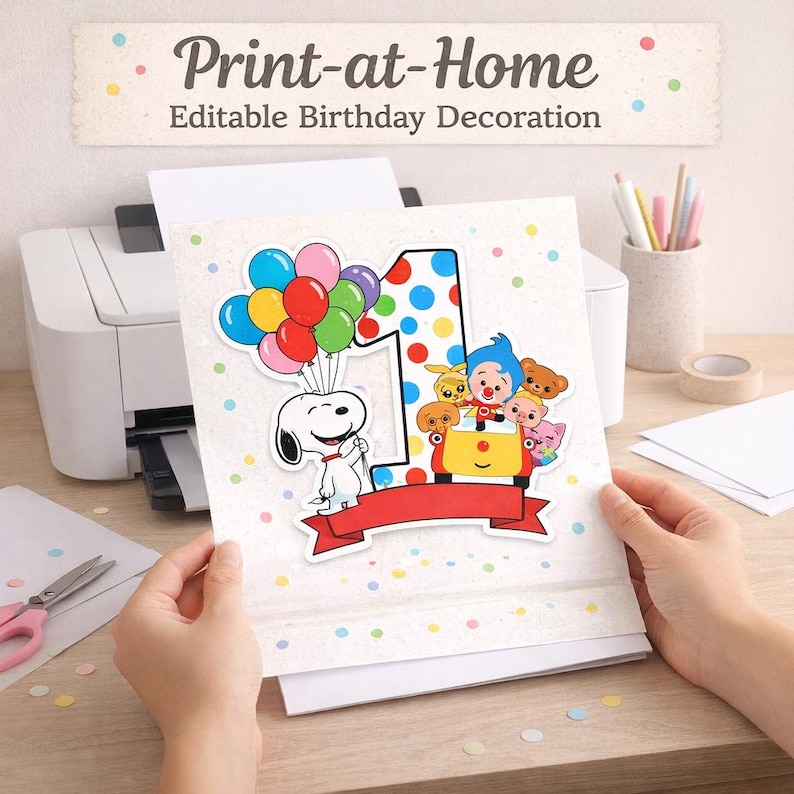 Plim Plim & Snoopy Birthday Numbers PNG | Party Decor (digital Download ...