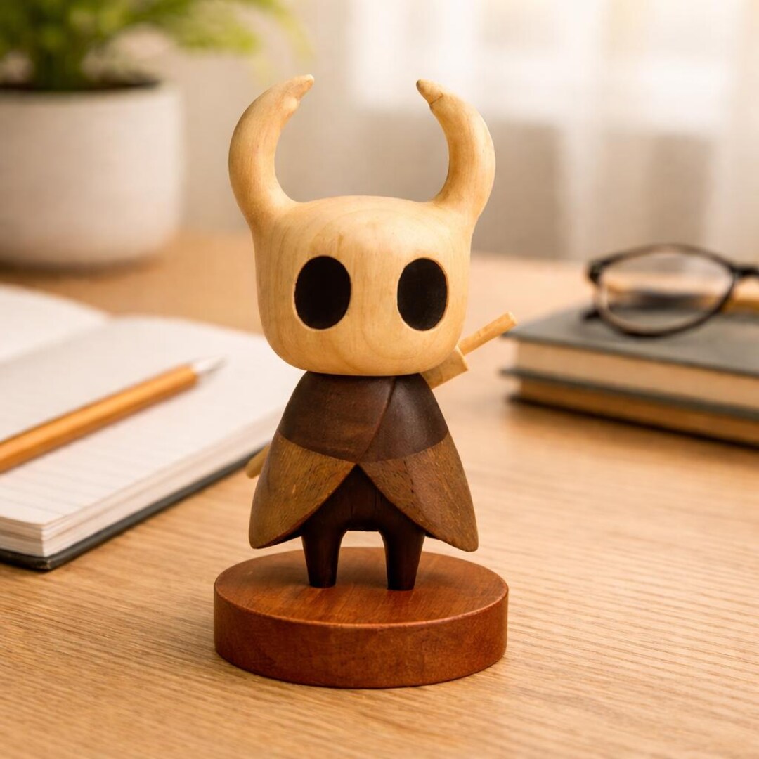 Handmade Hollow Knight Wood Figurine: Gamer Desk Decor - Etsy