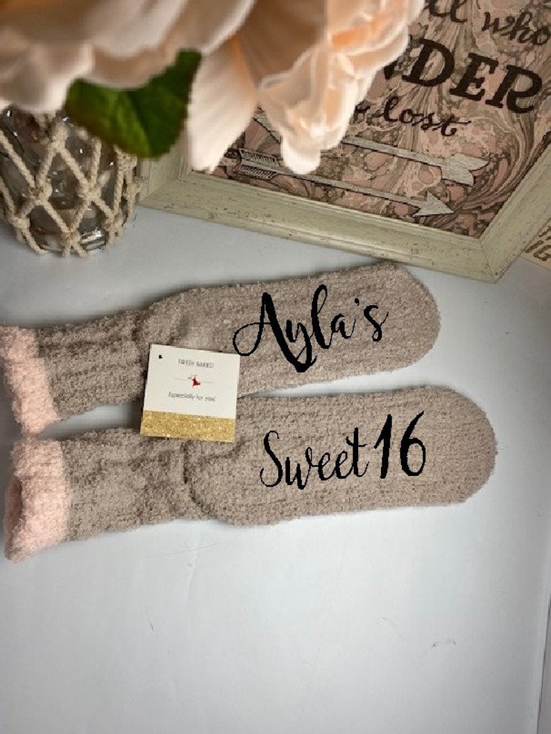 Fuzzy Personalized Sweet 16 Socks Birthday Socks 16th - Etsy
