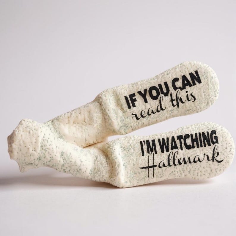 Personalized Fuzzy Slipper Sock Custom Warm Accessory Gift Idea Movie ...