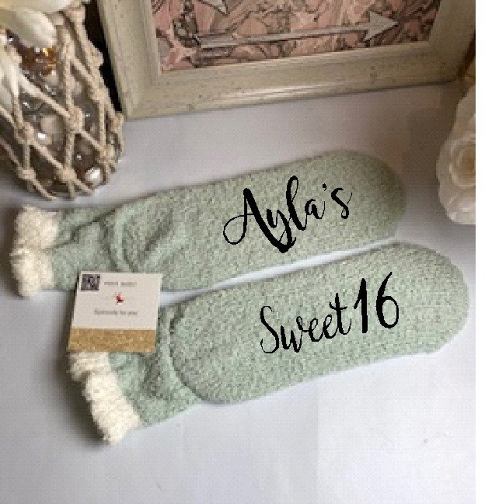 Fuzzy Personalized Sweet 16 Socks Birthday Socks 16th - Etsy