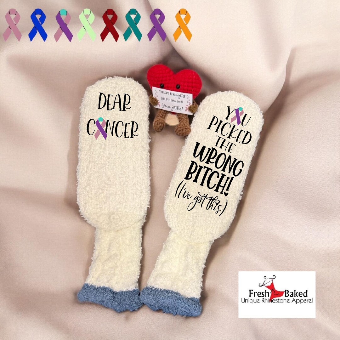 Thyroid Cancer Socks | Thyroid Cancer Sucks Socks | End Cancer | Cancer ...
