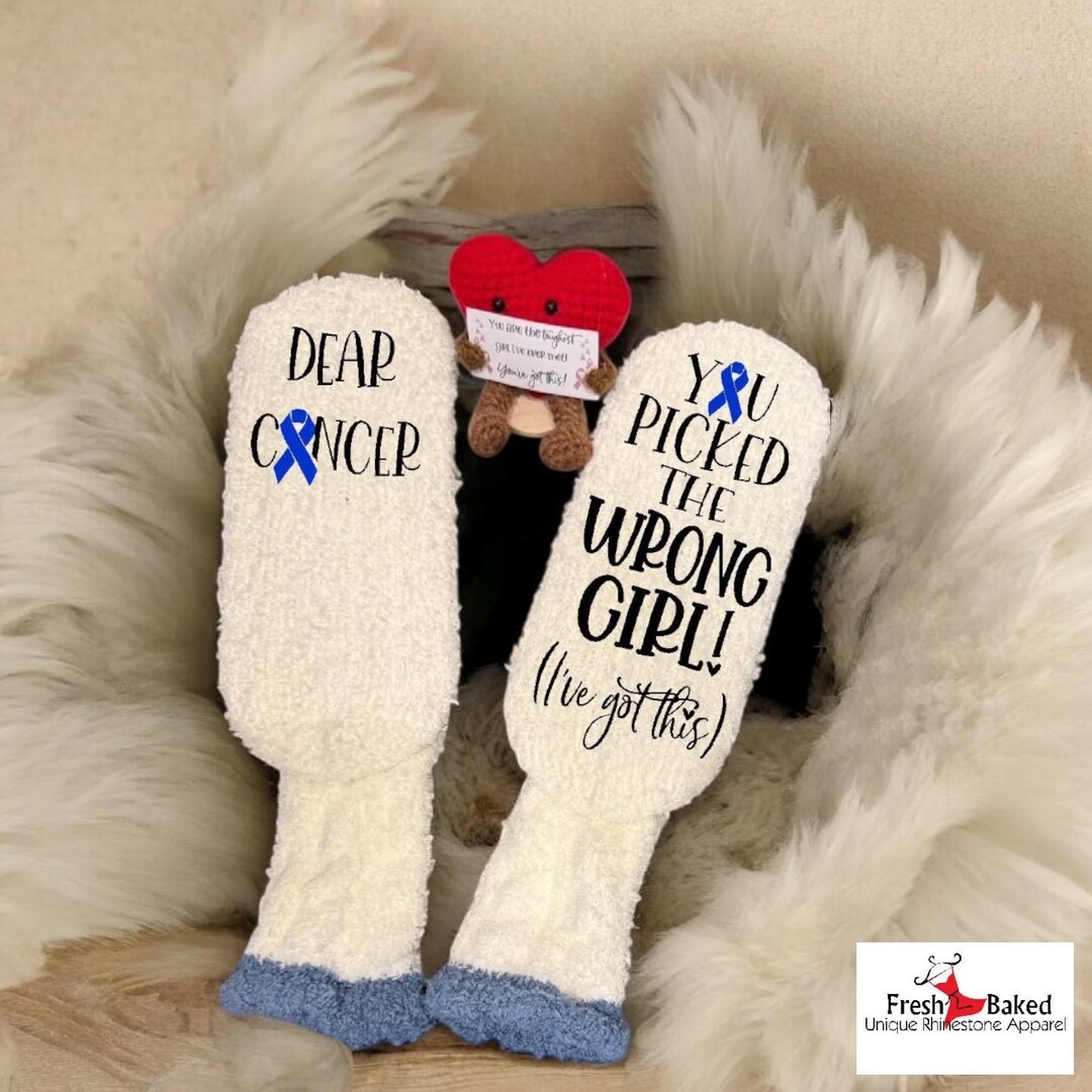 Cancer Socks Colon Cancer Sucks Socks Cancer Gift Breast Cancer Care ...