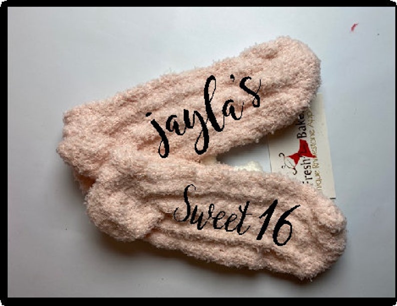 Fuzzy Personalized Sweet 16 Socks Birthday Socks 16th - Etsy