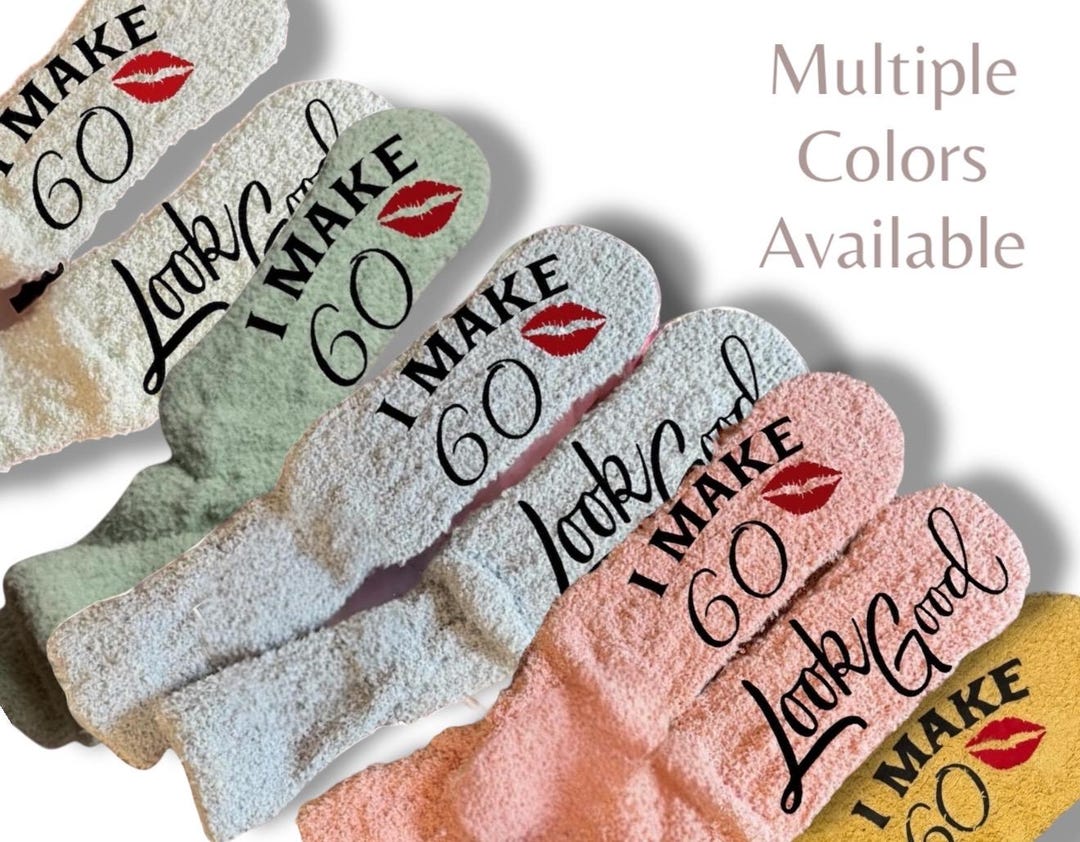 Personalized Fuzzy Socks Custom 60th Birthday Gift Idea Funny ...