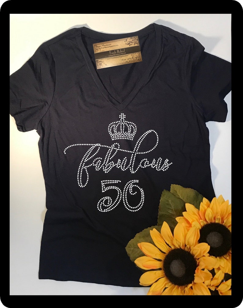 Bling Fab 50 With Crown Shirt 50th Birthday Shirt Etsy