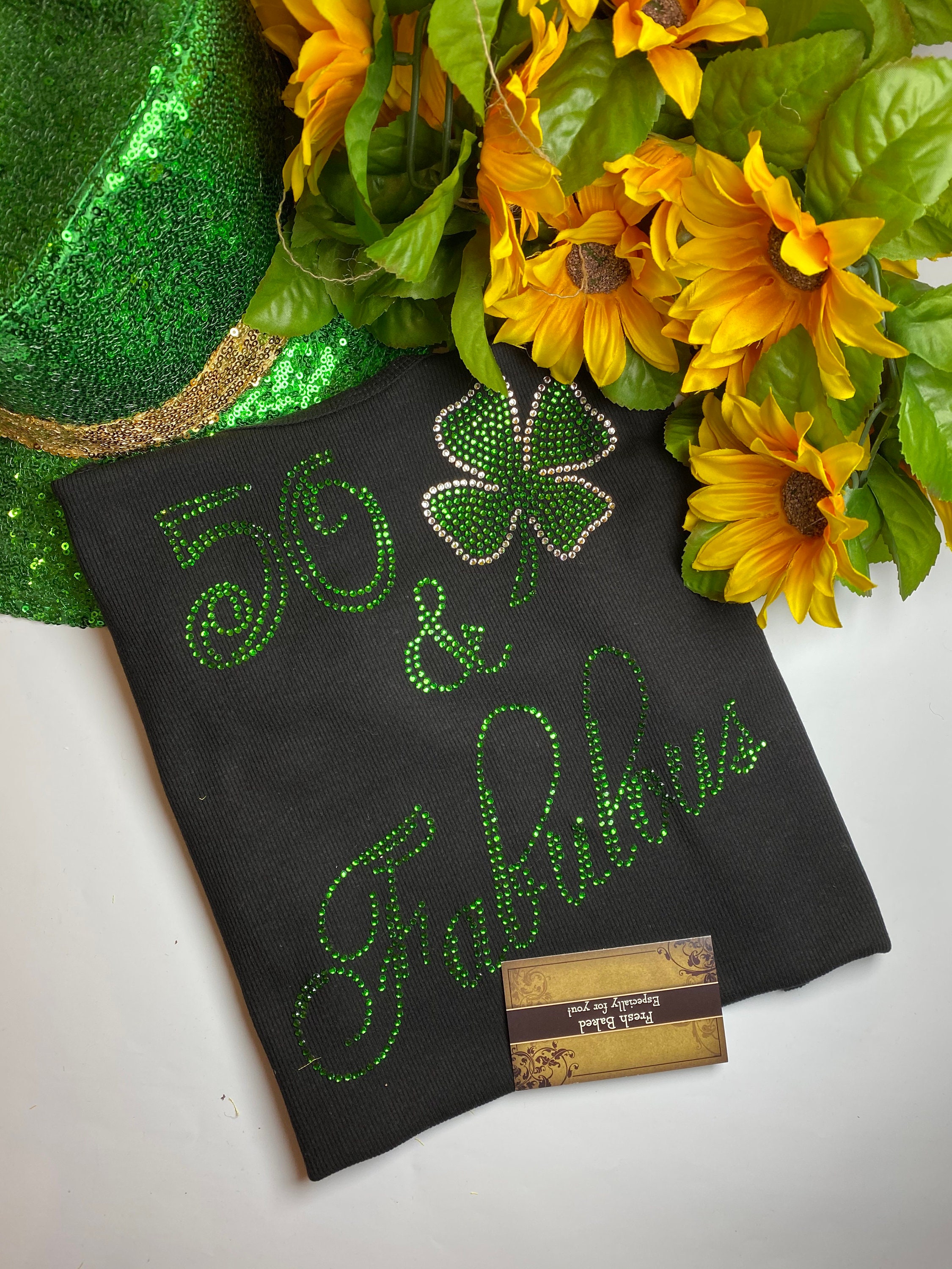 Bling Irish 50 And Fabulous St Patricks Day Shirt 50th Birthday Shirt
