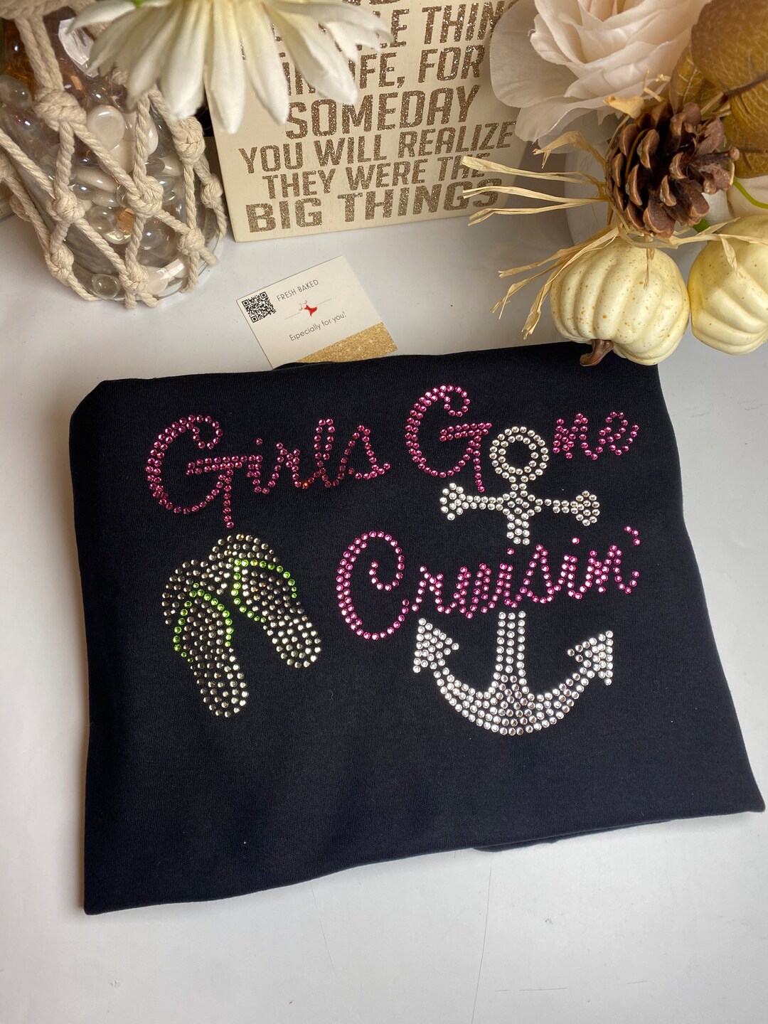 Bling Girls Gone Cruisin' With Flip Flops Custom Rhinestone Shirt ...