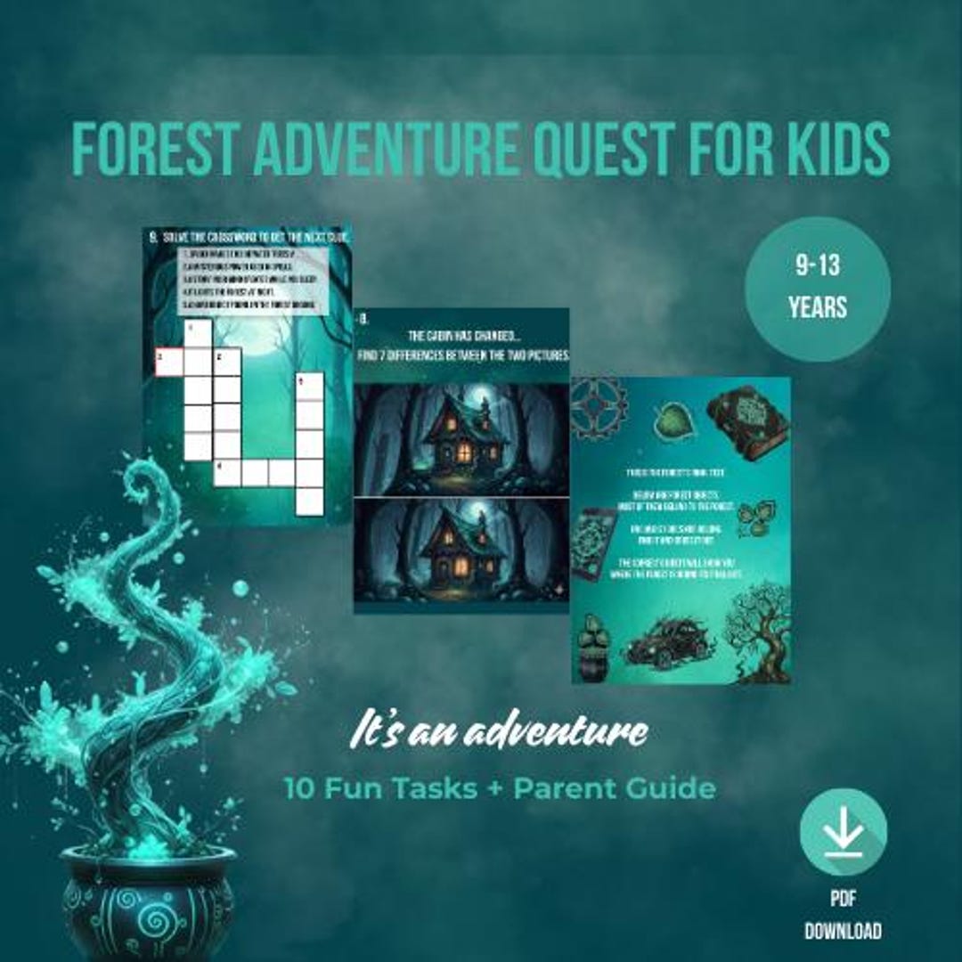 Forest Adventure Printable Quest for Kids 9–13 | Logic Puzzle Treasure ...
