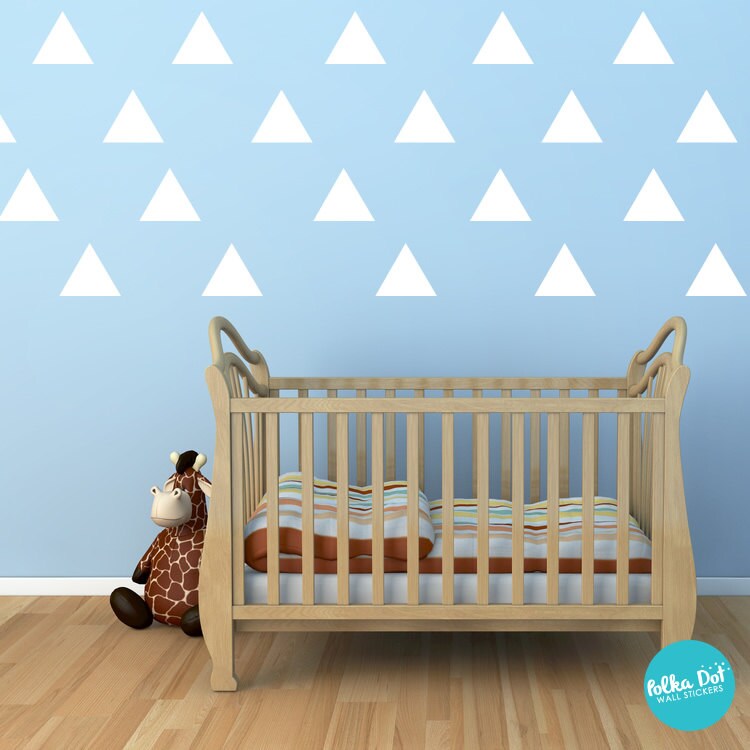 Peel and Stick White Triangle Wall Decals Long Life - Etsy