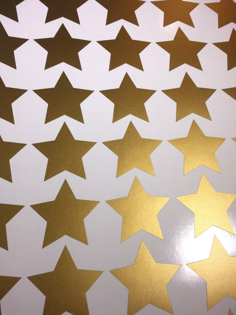Peel and Stick Metallic Gold Star Wall Decals Long Life | Etsy