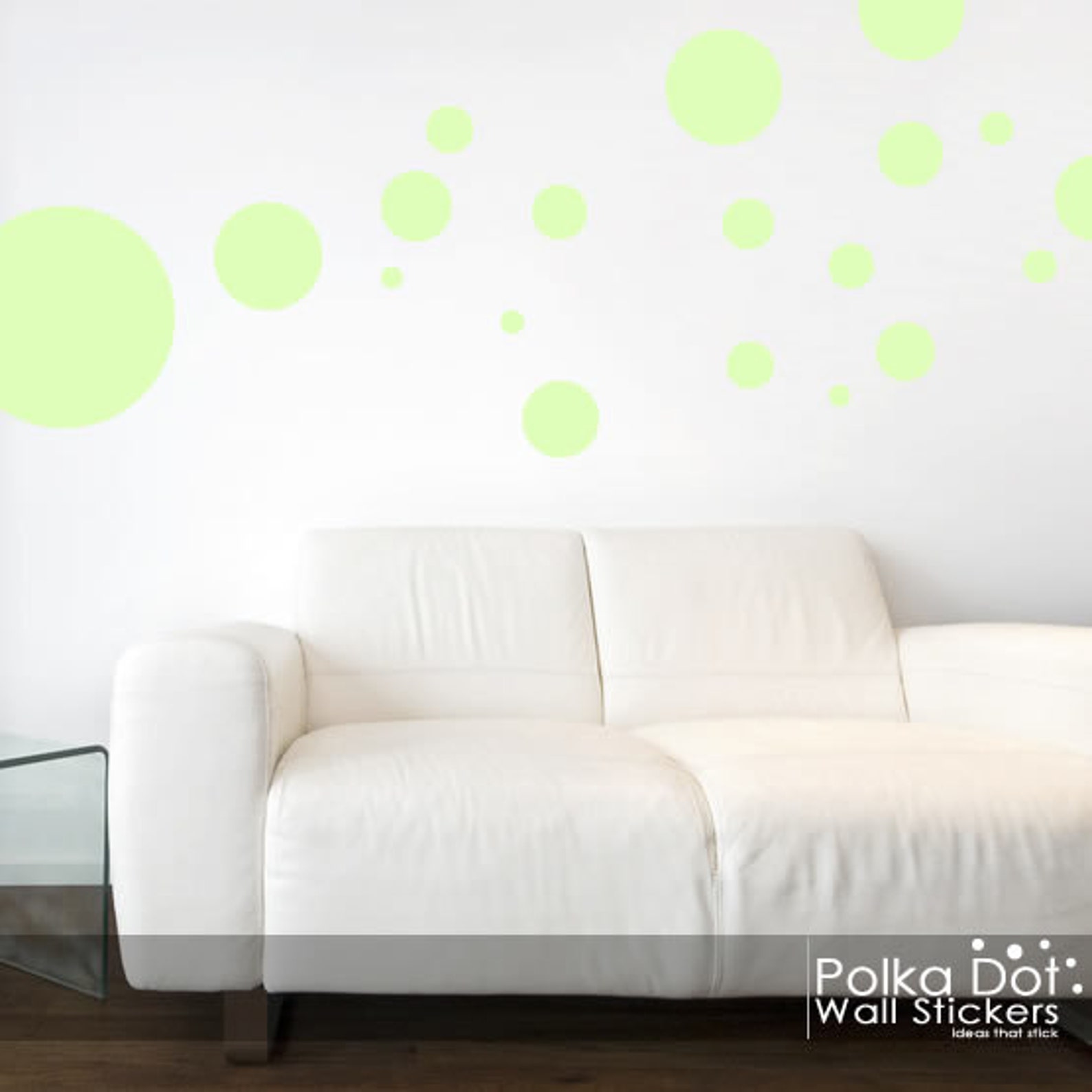 Assorted Size Peel and Stick Key Lime Green Polka Dot Wall - Etsy