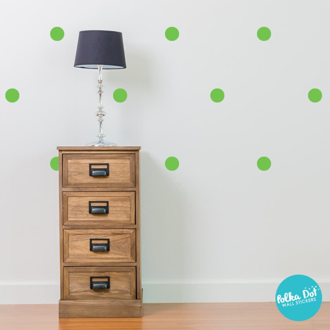 Peel and Stick Lime Green Polka Dot Wall Decals Long Life - Etsy