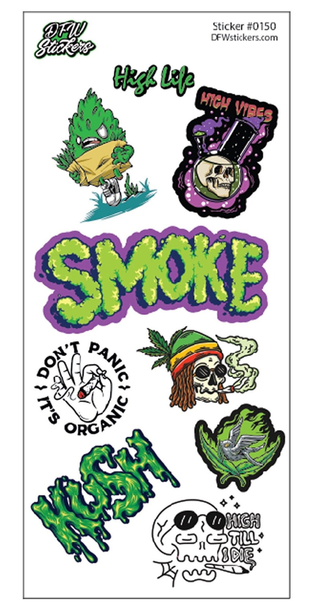 420 Herbs Sticker Pack qty 8 Dope Stickers for Smoking Lovers Assorted ...