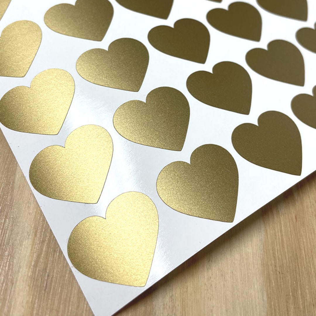 Gold Heart Envelope Seal Sealer Stickers Sublte Shimmer - Etsy