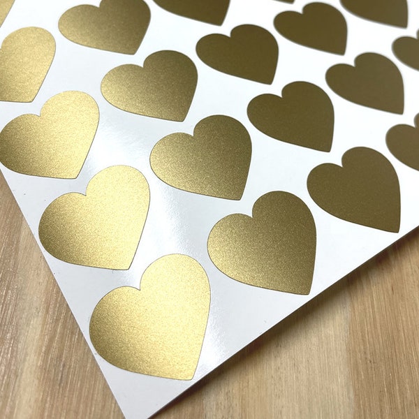 Gold Heart Stickers - Etsy