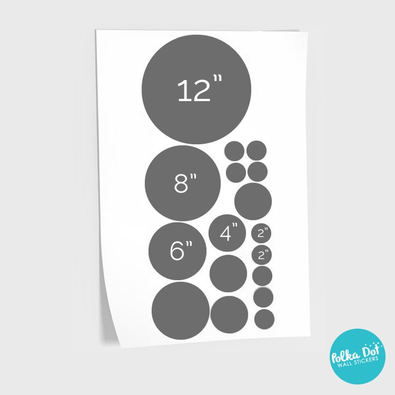 17 Dots Assorted Size Peel and Stick Mint Polka Dot Wall | Etsy