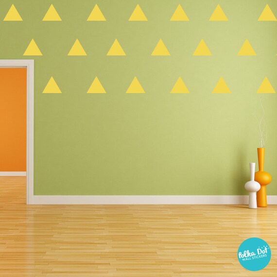 Peel and Stick Yellow Triangle Wall Decals Long Life | Etsy
