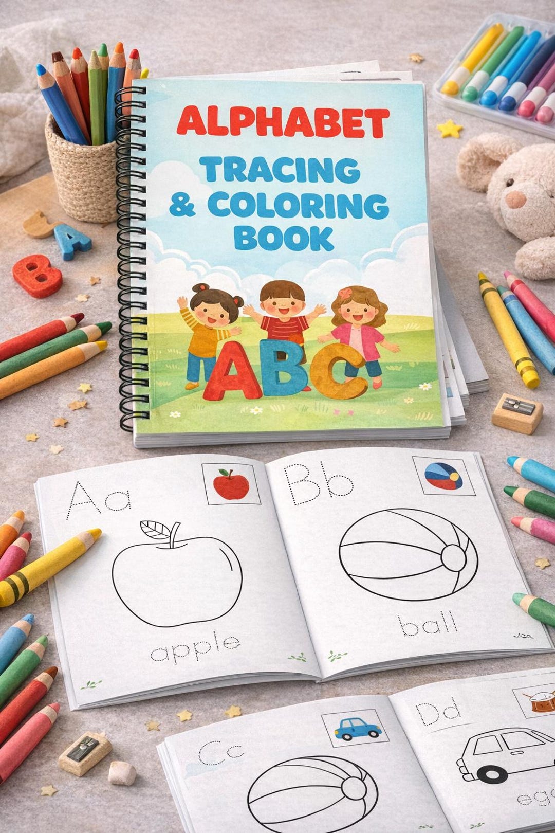 Alphabet Tracing Colouring Book | A-Z Learning - Etsy